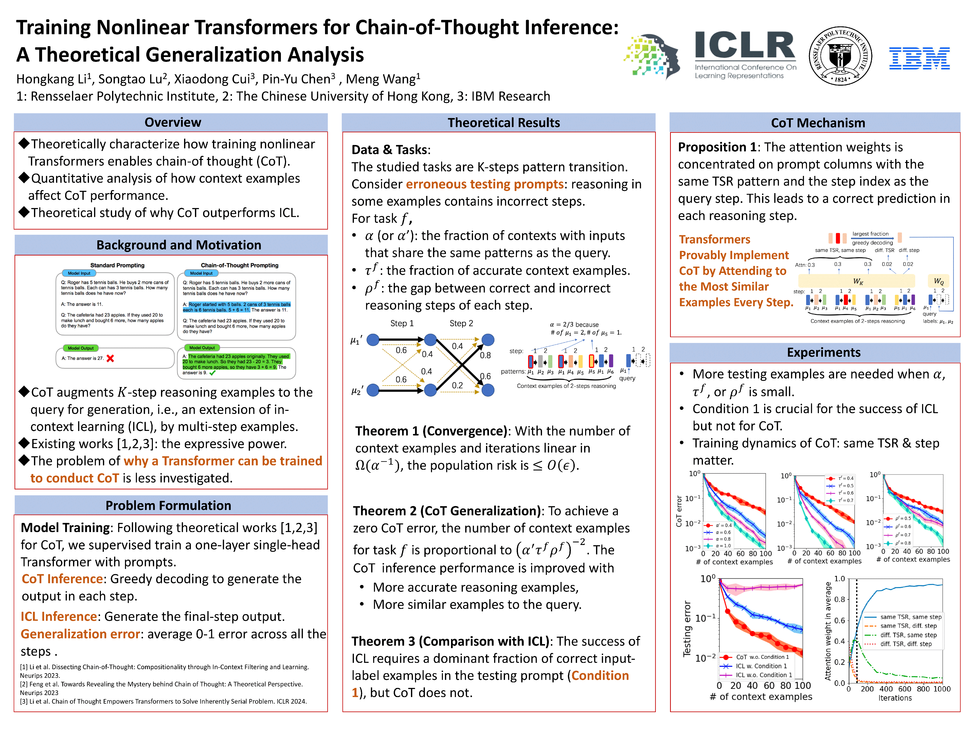 ICLR Poster Training Nonlinear Transformers for Chain-of-Thought Inference: A Theoretical ...